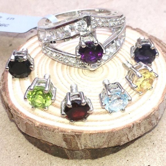 Limited Edition | Jewelry | 7 Rings In Interchangeable Gemstones 925 ...